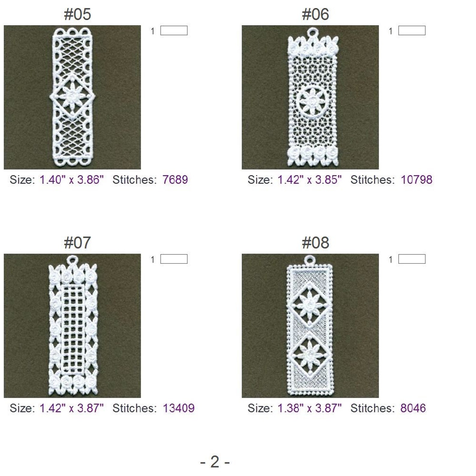 FSL Rose Bookmarks Free Standing Lace Machine Embroidery Designs ...