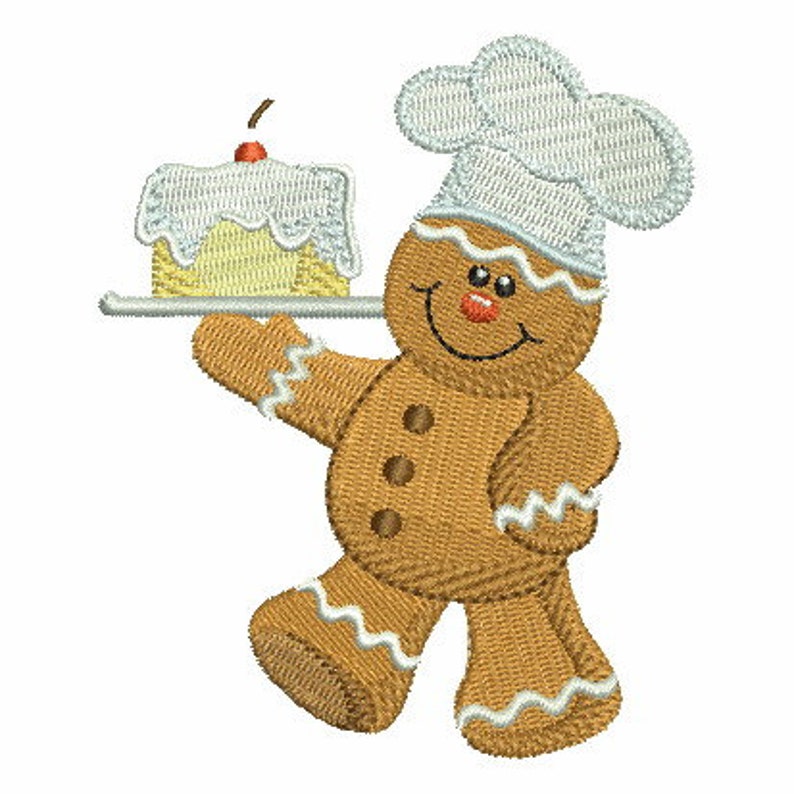 Ginger Chef Cook Christmas Machine Embroidery Designs Instant Download ...