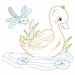Vintage Pond Scene Machine Embroidery Designs Instant Download 4x4 5x5 ...