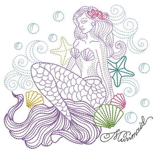 Vintage Mermaids Machine Embroidery Designs Pack Instant - Etsy