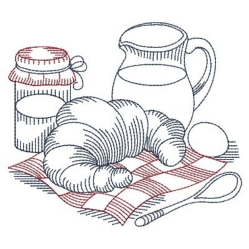 Vintage in My Kitchen Machine Embroidery Designs Pack Instant - Etsy