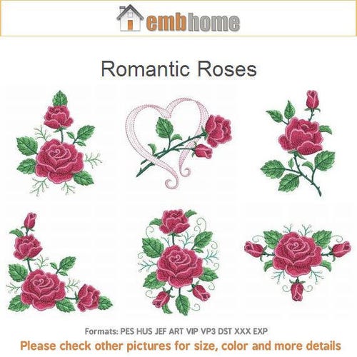 ELEGANT ROSES 4inch 10 Machine Embroidery Designs Instant - Etsy