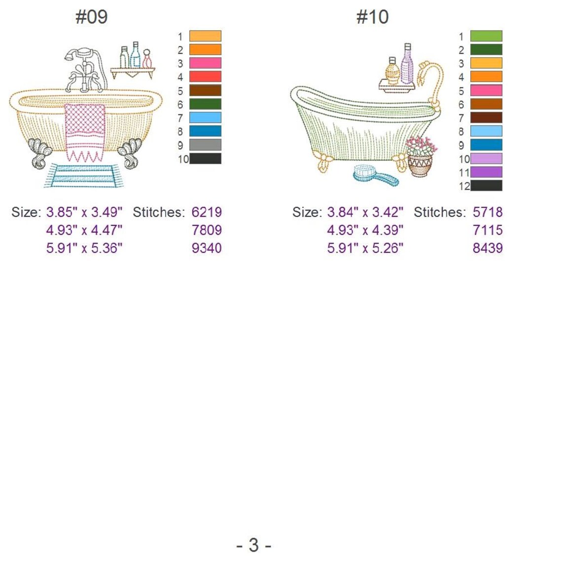 Vintage Bathtub Machine Embroidery Designs Pack Instant - Etsy