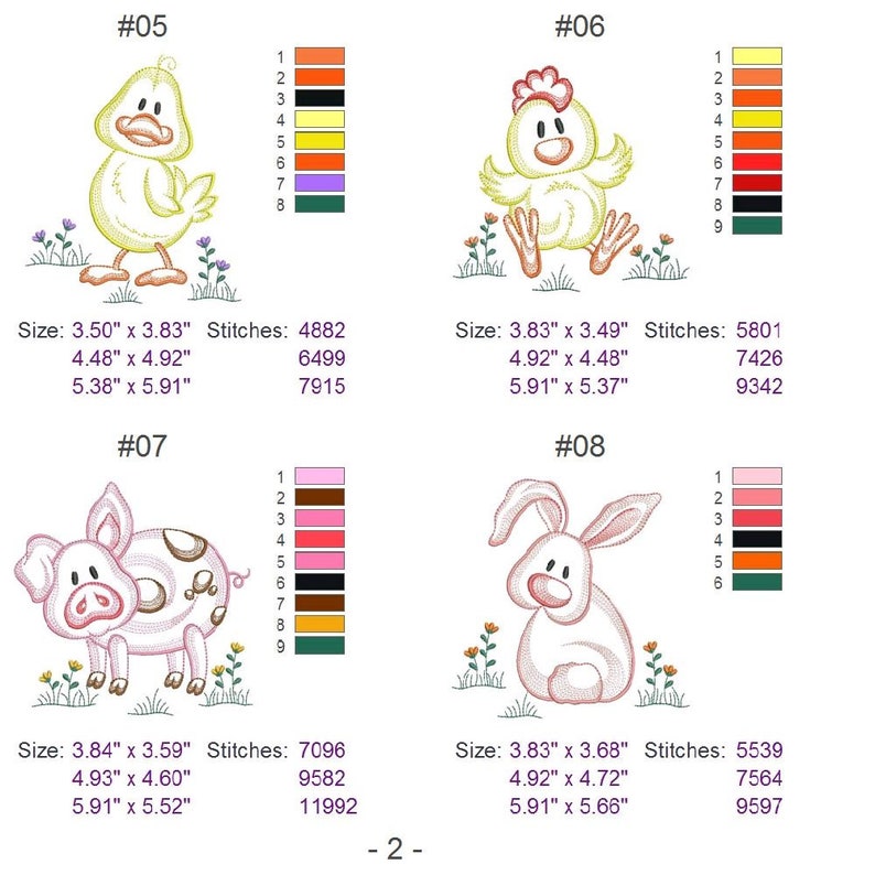 On the Farm Machine Embroidery Designs Pack Instant Download 4x4 5x5 ...