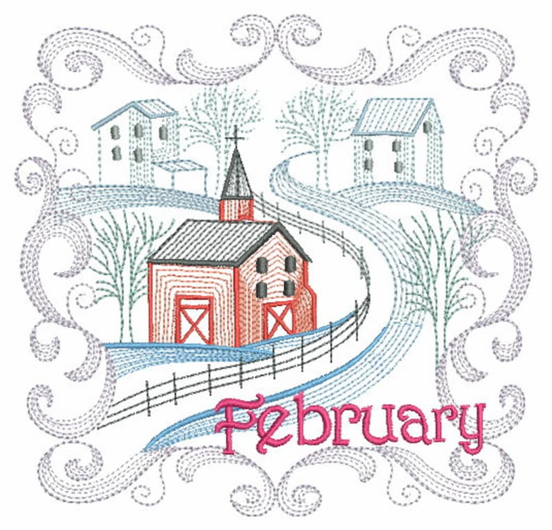 Months of the Year Blocks Machine Embroidery Designs Instant Download ...