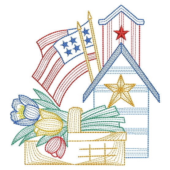 Vintage Patriotic Designs Machine Embroidery Designs Pack Instant ...