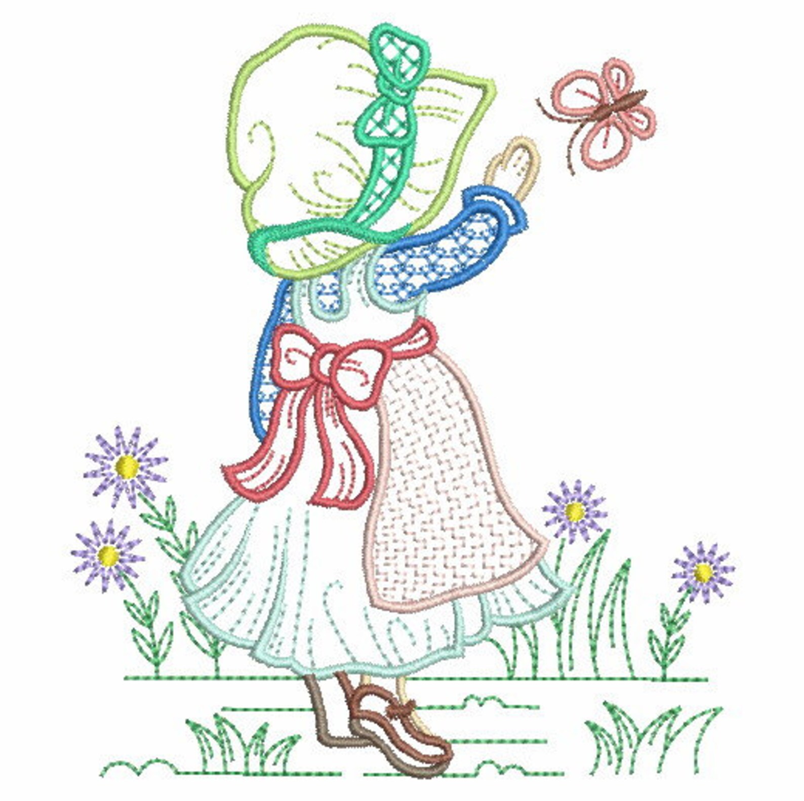Spring Sunbonnet Sue Embroidery Designs Instant Download 4x4 - Etsy