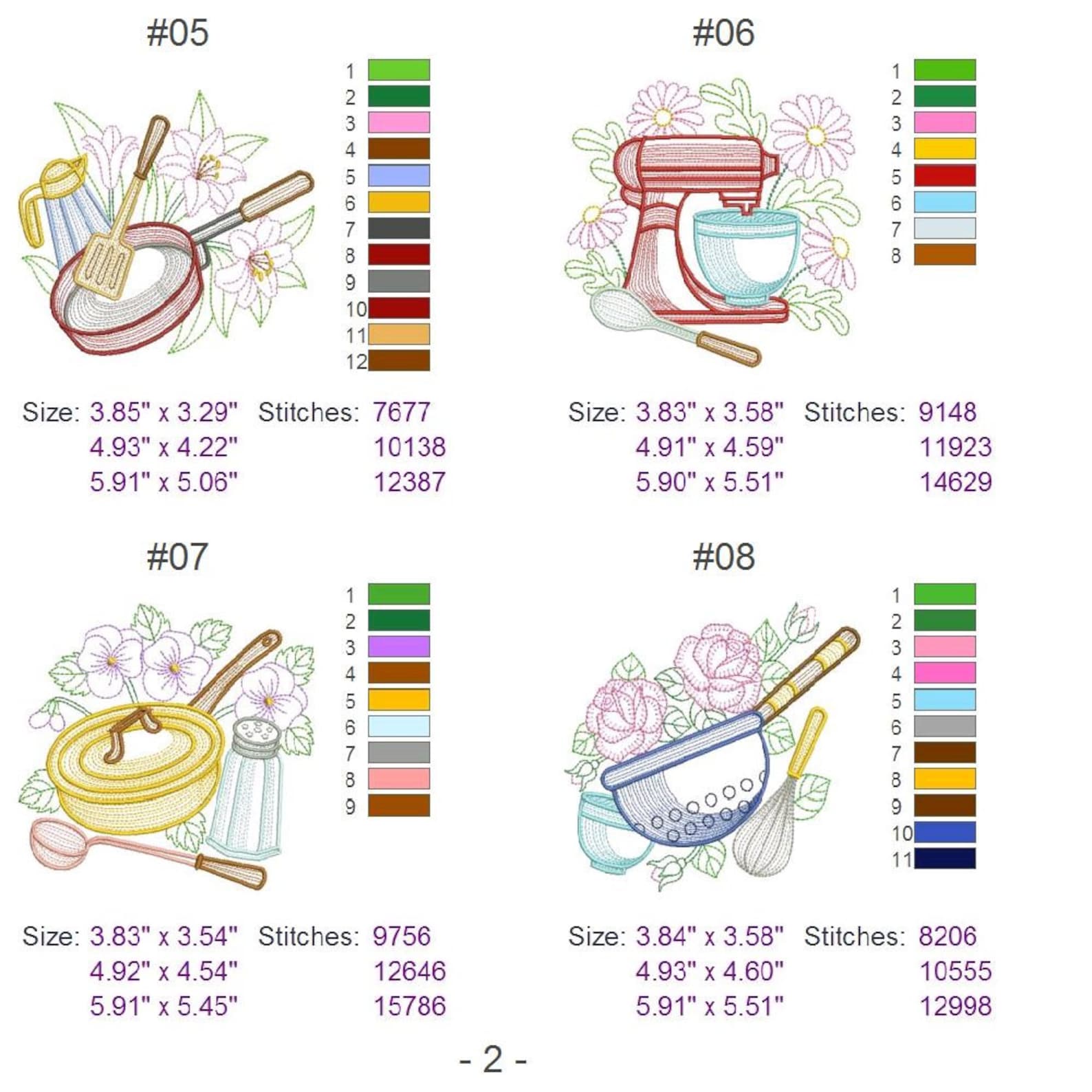 Kitchen in Bloom Machine Embroidery Designs Instant Download - Etsy