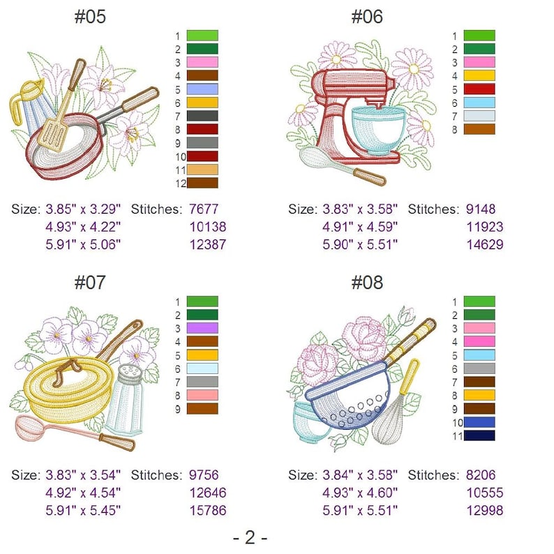 Kitchen in Bloom Machine Embroidery Designs Instant Download - Etsy