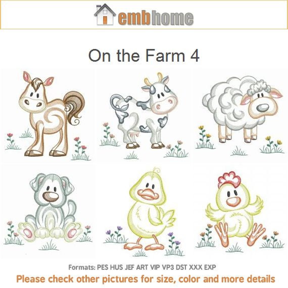 On the Farm Machine Embroidery Designs Pack Instant Download - Etsy