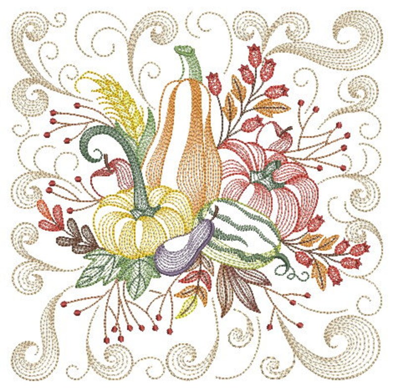 Autumn Harvest Blocks Machine Embroidery Designs Instant - Etsy