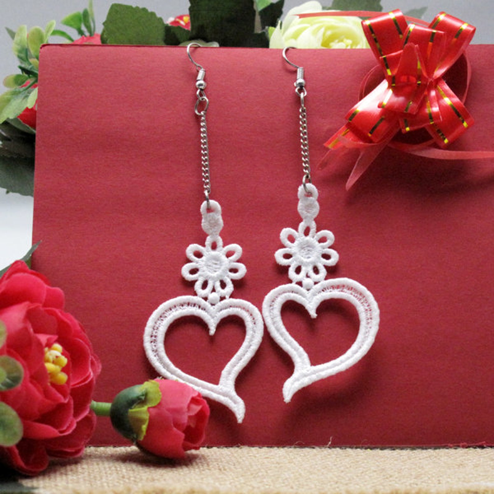 FSL Heart Earrings Free Standing Lace Machine Embroidery Designs ...