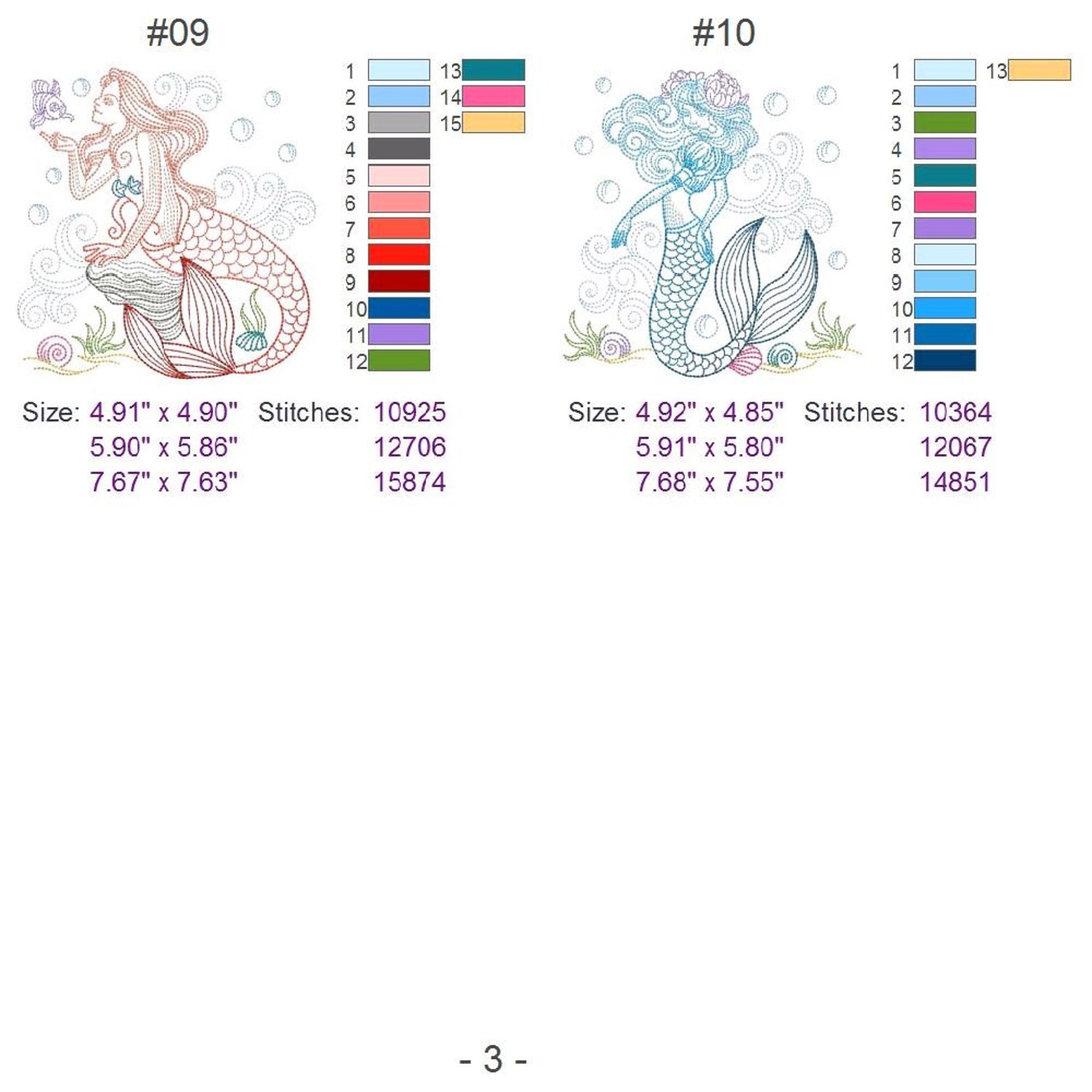 Vintage Mermaids Machine Embroidery Designs Pack Instant - Etsy