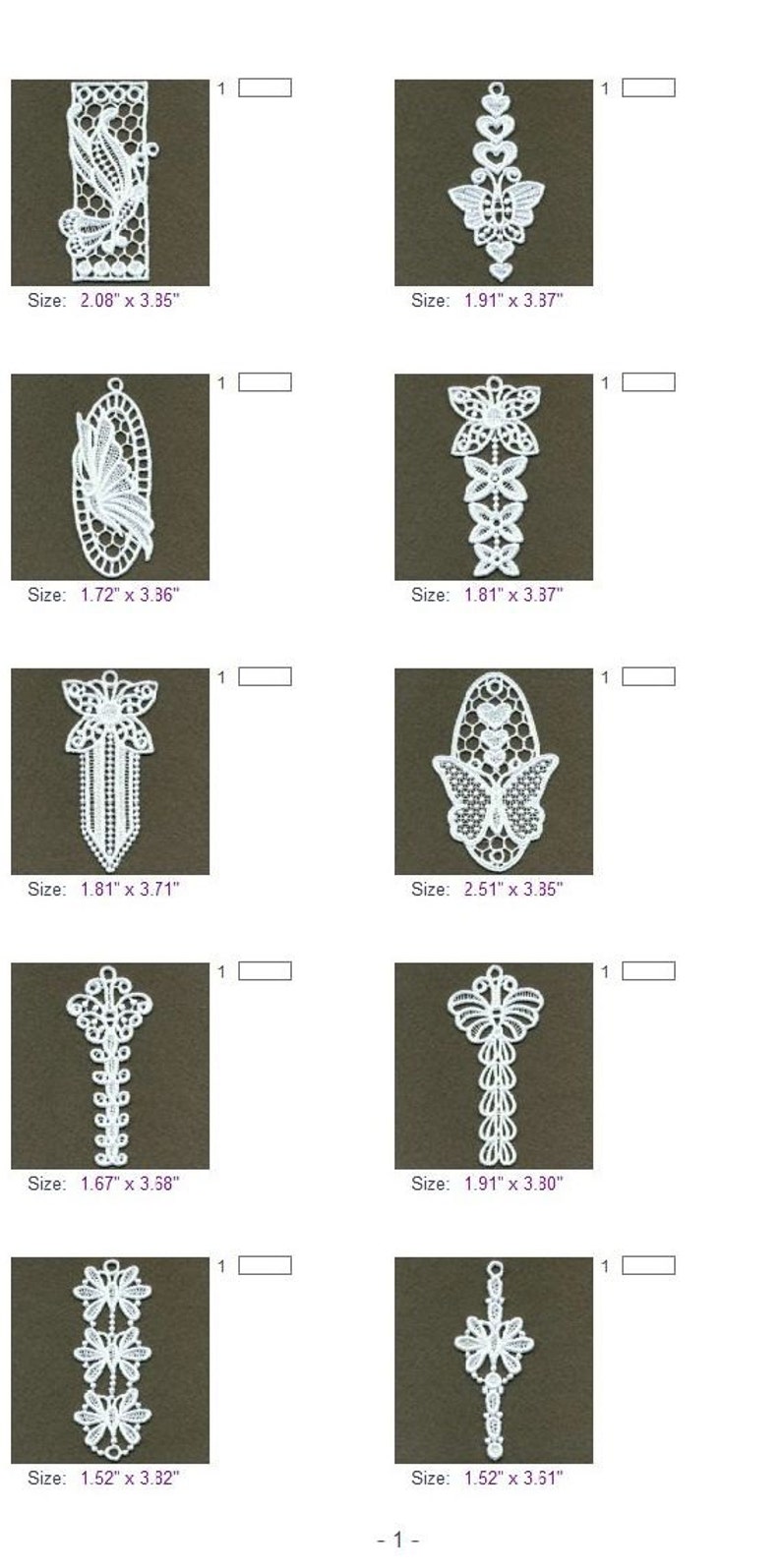 FSL Butterfly Bookmarks Free Standing Lace Machine Embroidery - Etsy