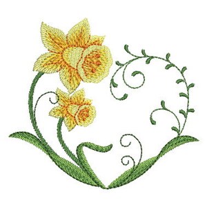 Daffodils Machine Embroidery Designs Pack Instant Download 4x4 Hoop 10 ...