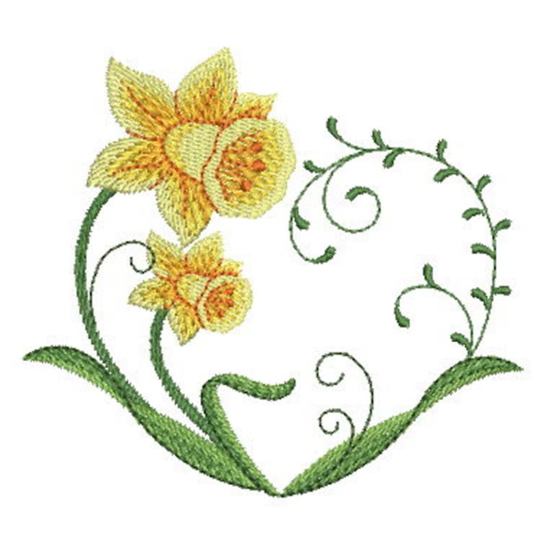 Daffodils Machine Embroidery Designs Pack Instant Download 4x4 - Etsy