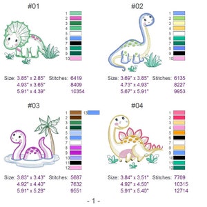 Funny Dinosaurs Embroidery Designs Instant Download 4x4 5x5 6x6 Hoop 10 ...