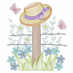 Garden Scene Machine Embroidery Designs Pack Instant Download 5x5 6x6 ...