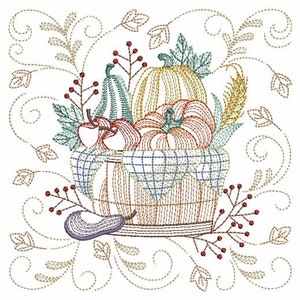 Autumn Harvest Blocks Machine Embroidery Designs Pack Instant Download ...