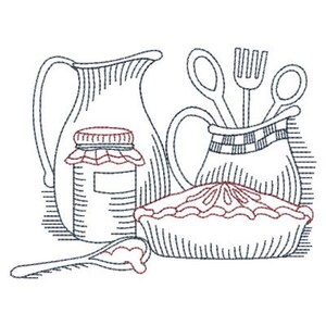 Vintage in My Kitchen Machine Embroidery Designs Pack Instant - Etsy