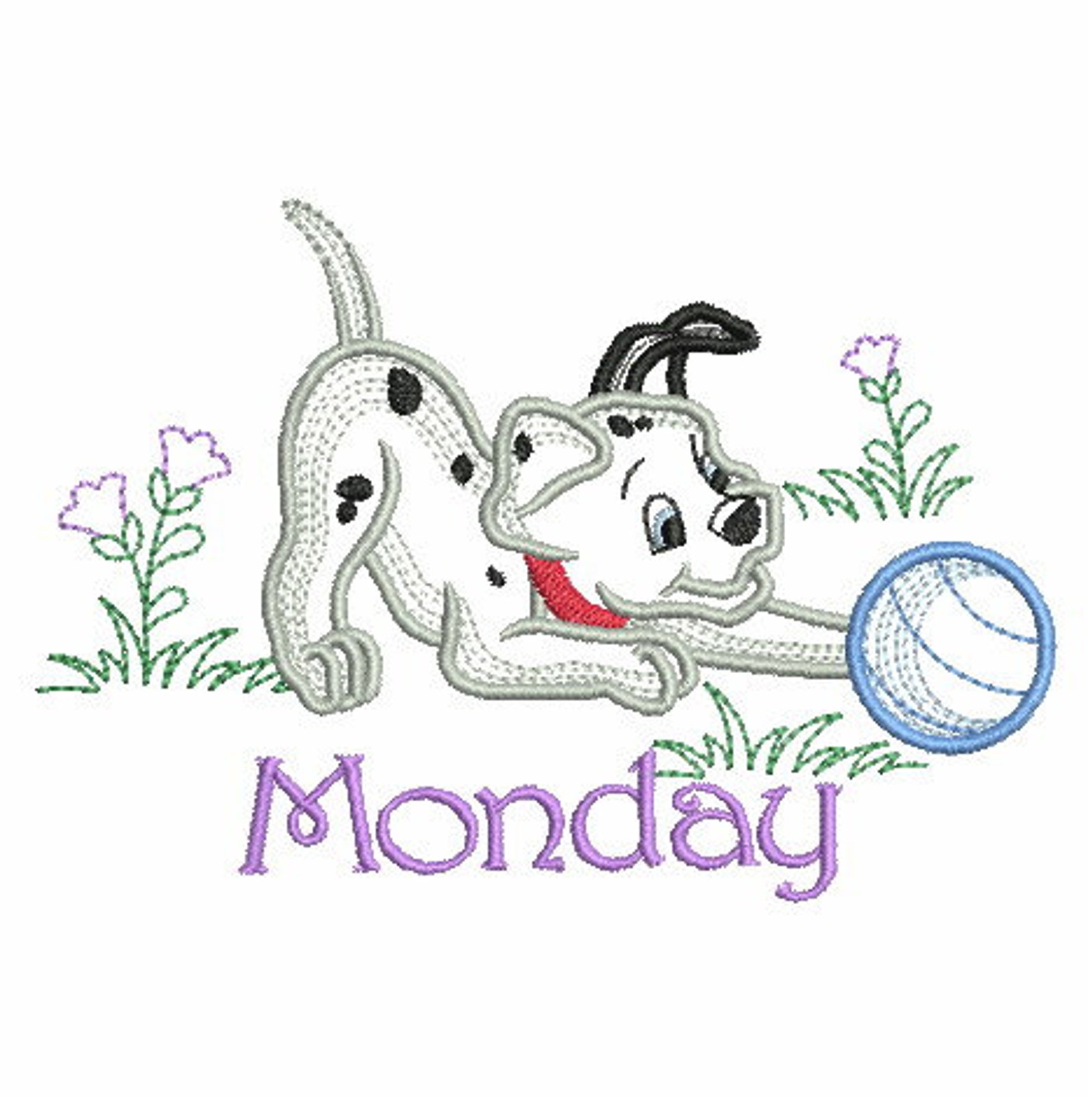 Days of the Week Dalmatian Machine Embroidery Designs Pack - Etsy