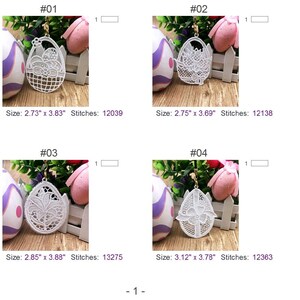 FSL Easter Eggs Free Standing Lace Machine Embroidery Designs Instant Download 4x4 Hoop 10 ...