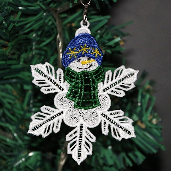 FSL Snowflake Snowman Free Standing Lace Machine Embroidery - Etsy