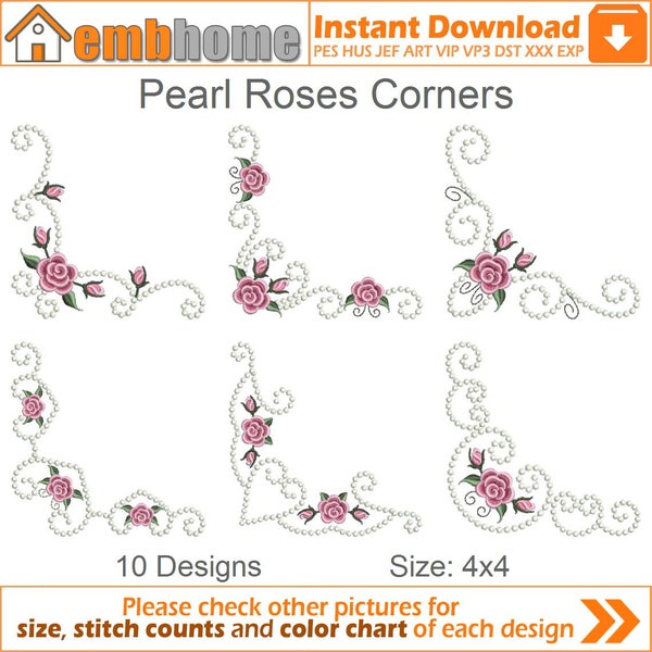 Corner Embroidery Designs - Etsy
