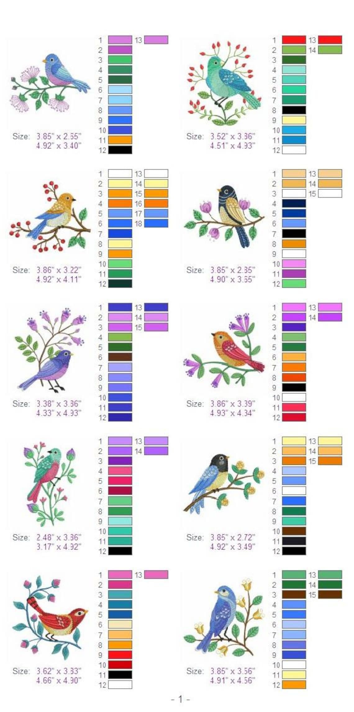 Spring Birds Machine Embroidery Designs Pack Instant Download - Etsy