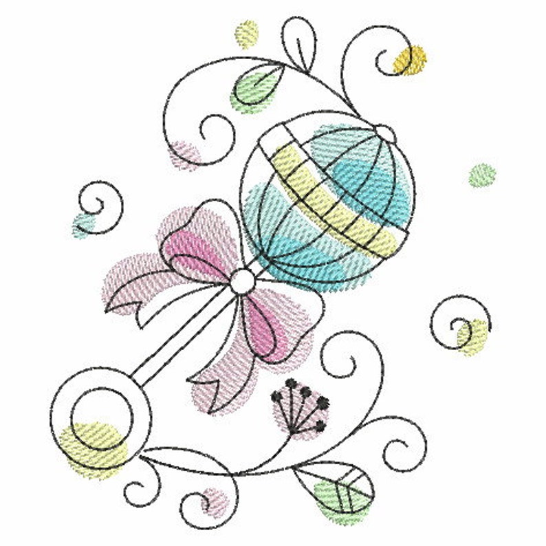 Doodle Baby Machine Embroidery Designs Instant Download 4x4 5x5 6x6 ...