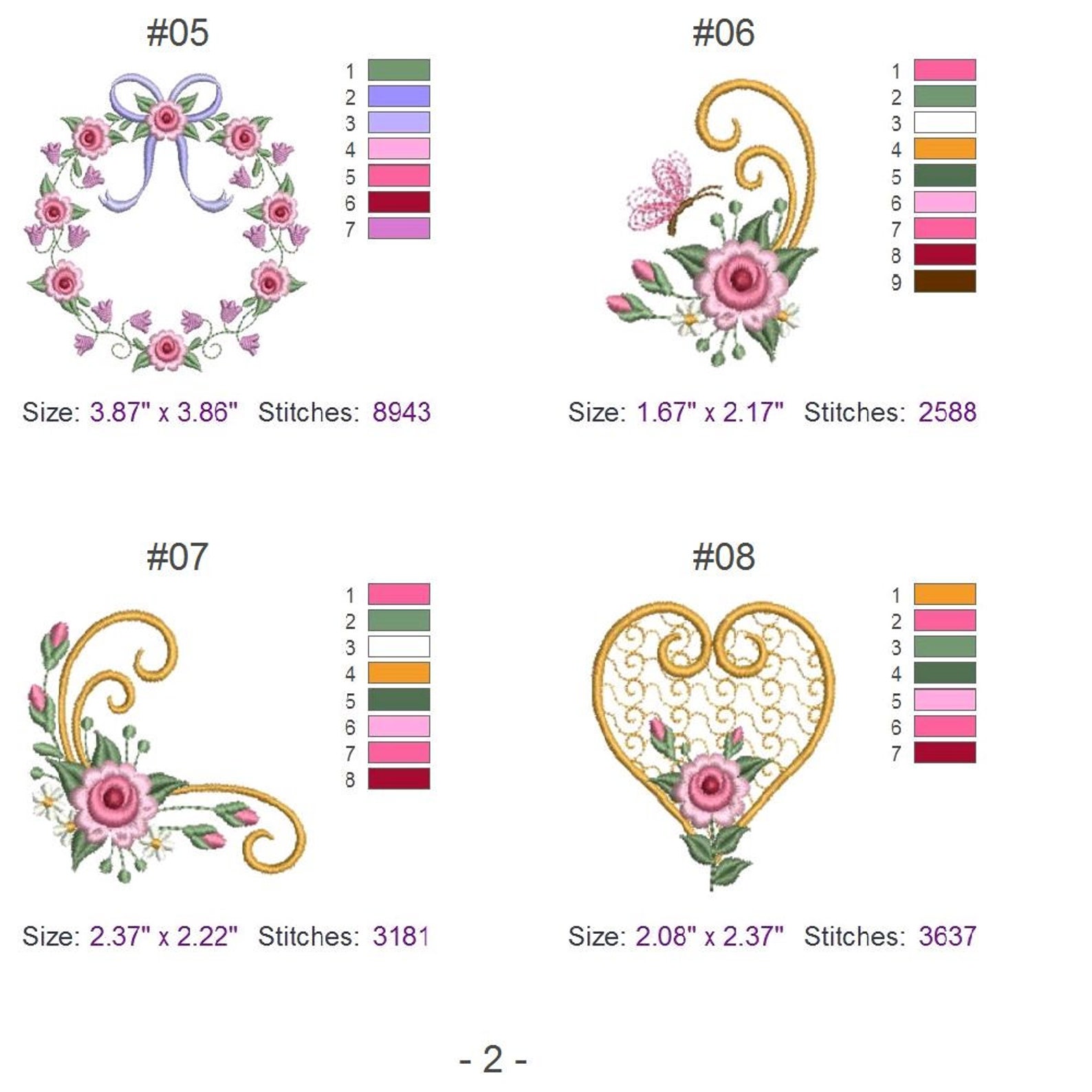 Pearl Roses Floral Machine Embroidery Designs Pack Instant - Etsy