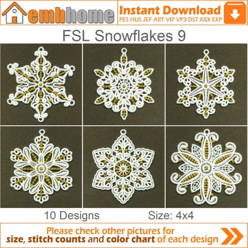 FSL Winter Snowflake Free Standing Lace Machine Embroidery - Etsy