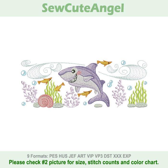 Sea Life Borders Machine Embroidery Designs Instant Download 5x7 Hoop ...