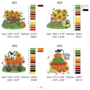 Happy Fall Machine Embroidery Designs Instant Download 4x4 5x5 Hoop 10 ...