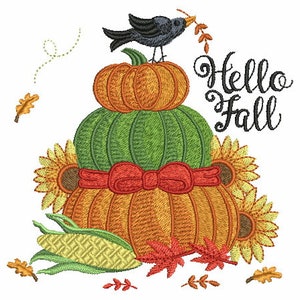 Happy Fall Machine Embroidery Designs Instant Download 4x4 5x5 Hoop 10 ...