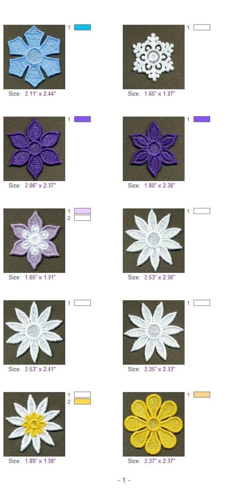 3D FSL Flowers Machine Embroidery Design Free Standing Lace - Etsy