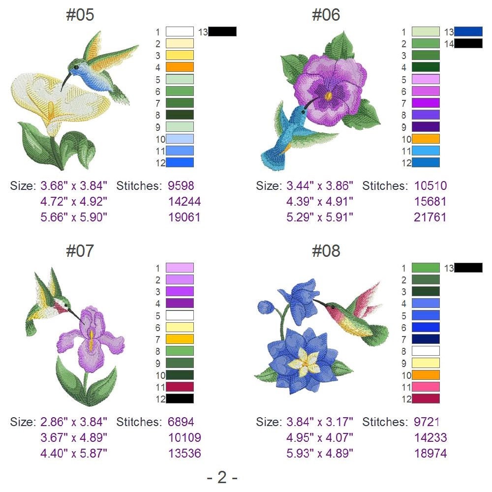 Watercolor Hummingbirds Machine Embroidery Designs Instant - Etsy