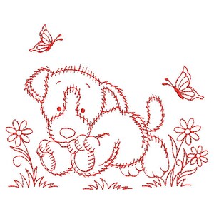 Redwork Baby Animals Machine Embroidery Designs Pack Instant - Etsy