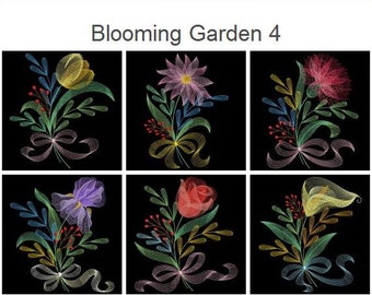 Blooming Garden Machine Embroidery Designs Instant Download - Etsy