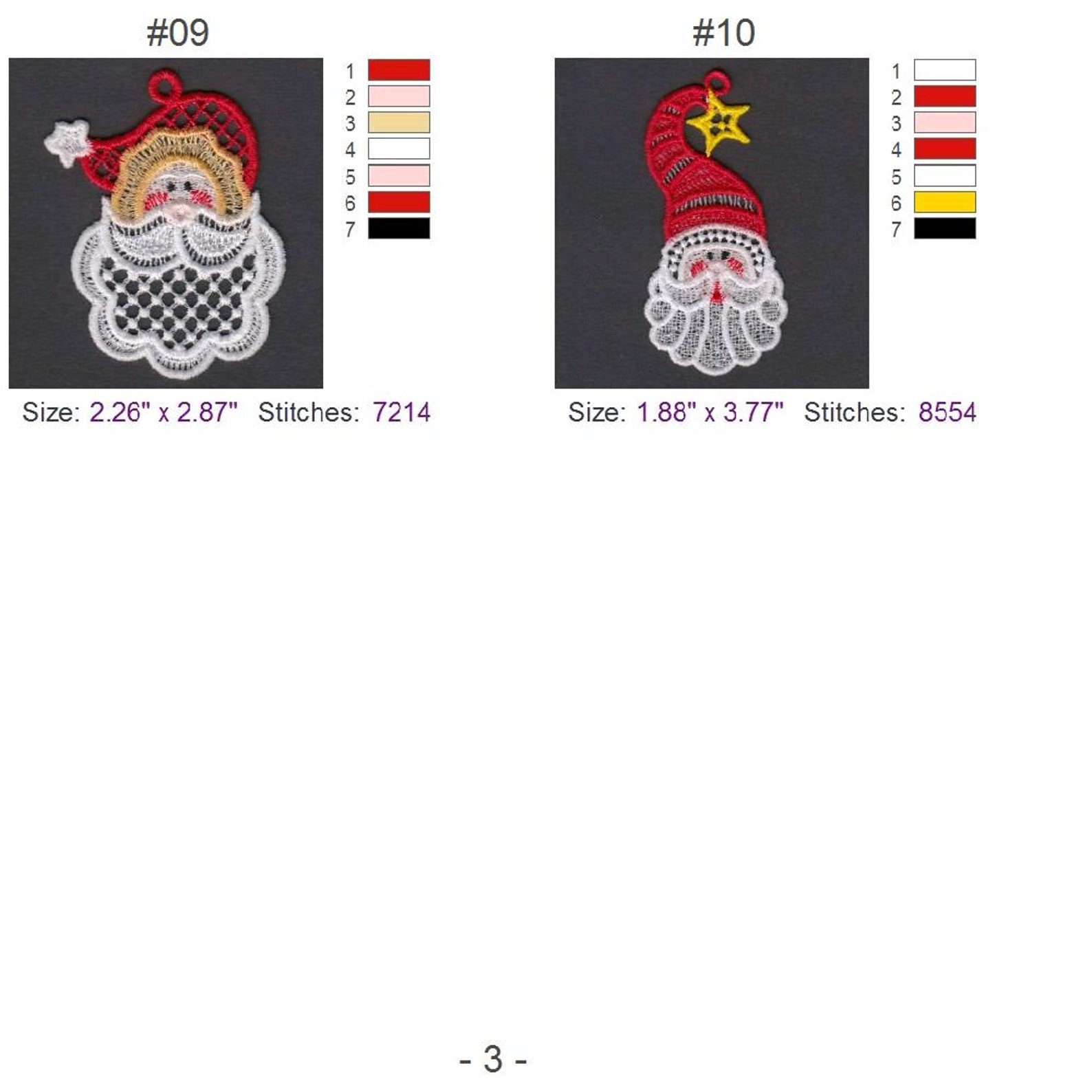 FSL Santa Face Free Standing Lace Machine Embroidery Designs - Etsy