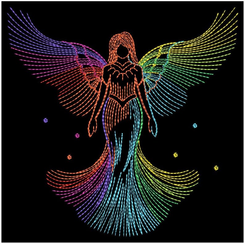 Colorful Angels Machine Embroidery Designs Pack Instant Download 4x4 ...