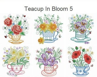 Teacup Embroidery | Etsy