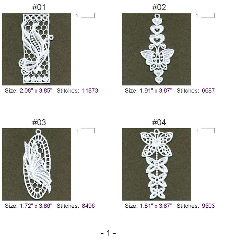 FSL Butterfly Bookmarks Free Standing Lace Machine Embroidery - Etsy