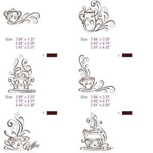 Hot Coffee Machine Embroidery Designs Instant Download 4x4 5x5 - Etsy