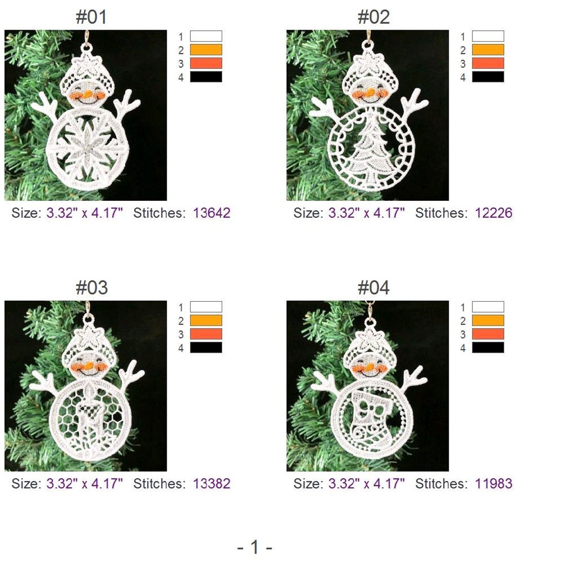 FSL Snowmen Free Standing Lace Ornaments Machine Embroidery - Etsy