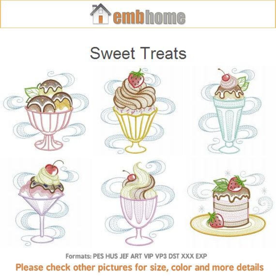 Sweet Treats Machine Embroidery Designs Instant Download 4x4 | Etsy