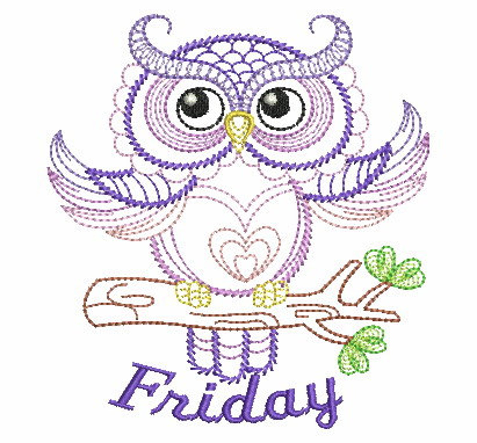 Days of the Week Owls Machine Embroidery Designs Pack Instant - Etsy