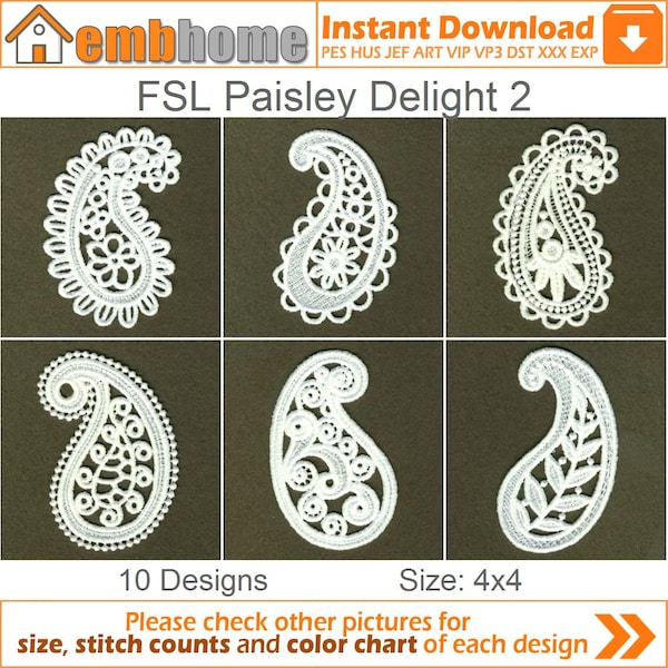 Paisley Embroidery - Etsy