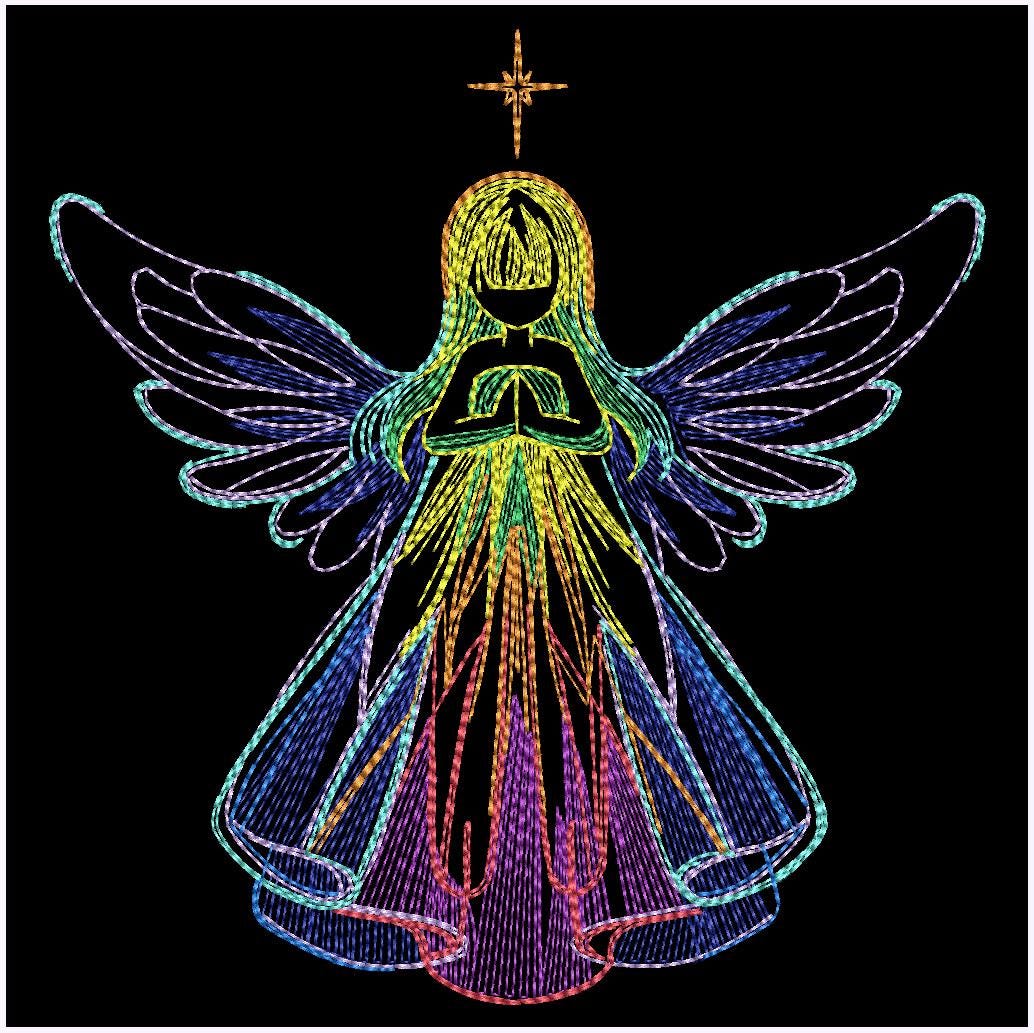 Colorful Angels Machine Embroidery Designs Pack Instant Download 4x4 ...