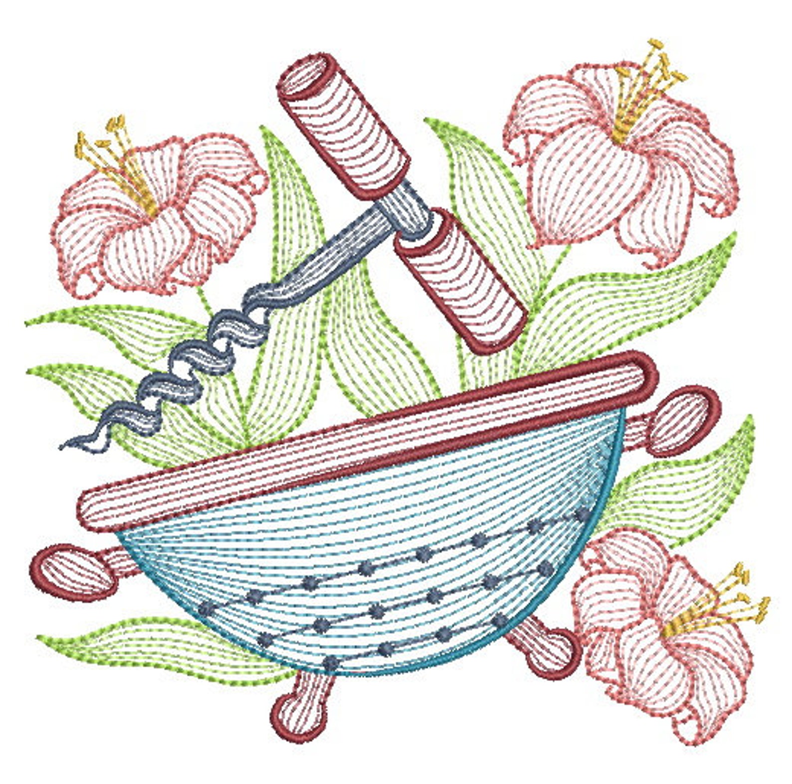 Kitchen in Bloom Machine Embroidery Designs Instant Download 4x4 5x5 ...